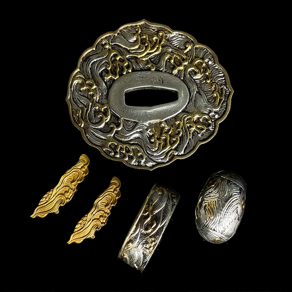 Copper Tsuba gilded with gold and silver. | COOLKATANA