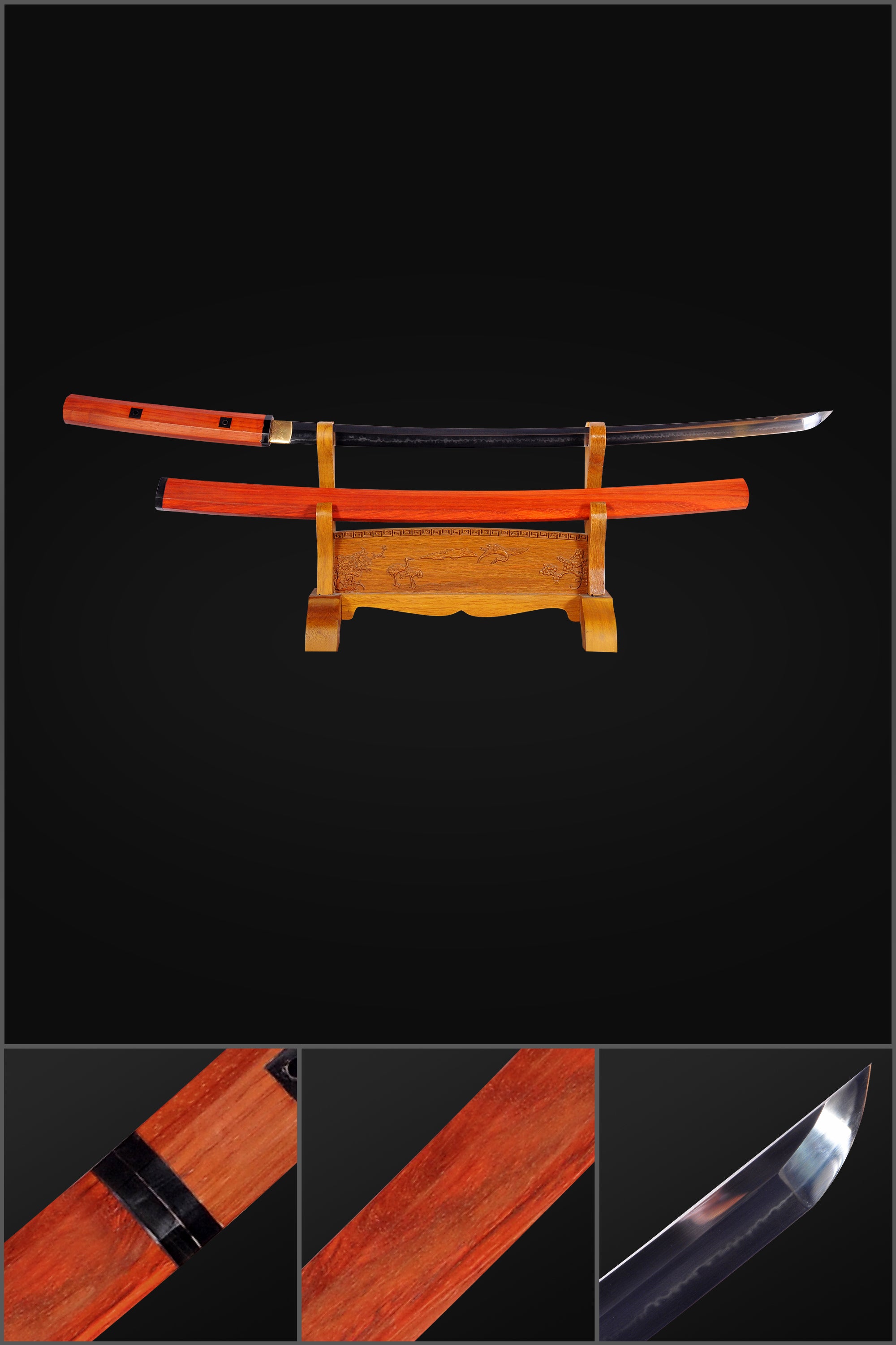 Hand Forged Japanese Shirasaya Katana Sword 1095 Carbon Steel Clay Tem ...