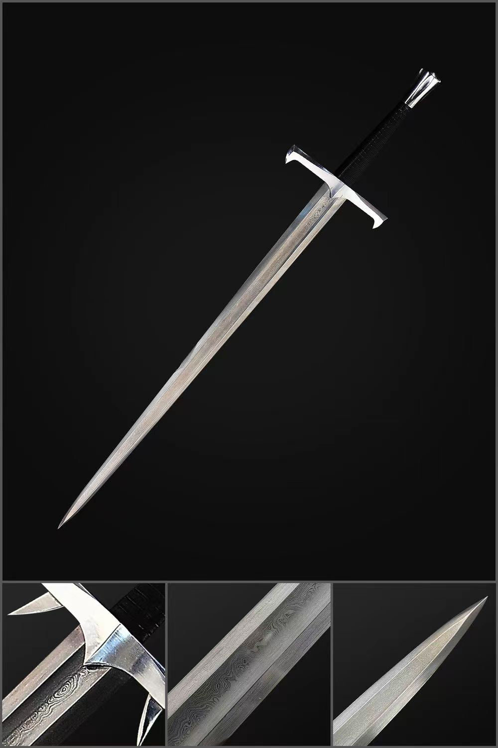 Hand Forged European Sword Scourge Of Mankind 1095 Folded Steel Iron ...