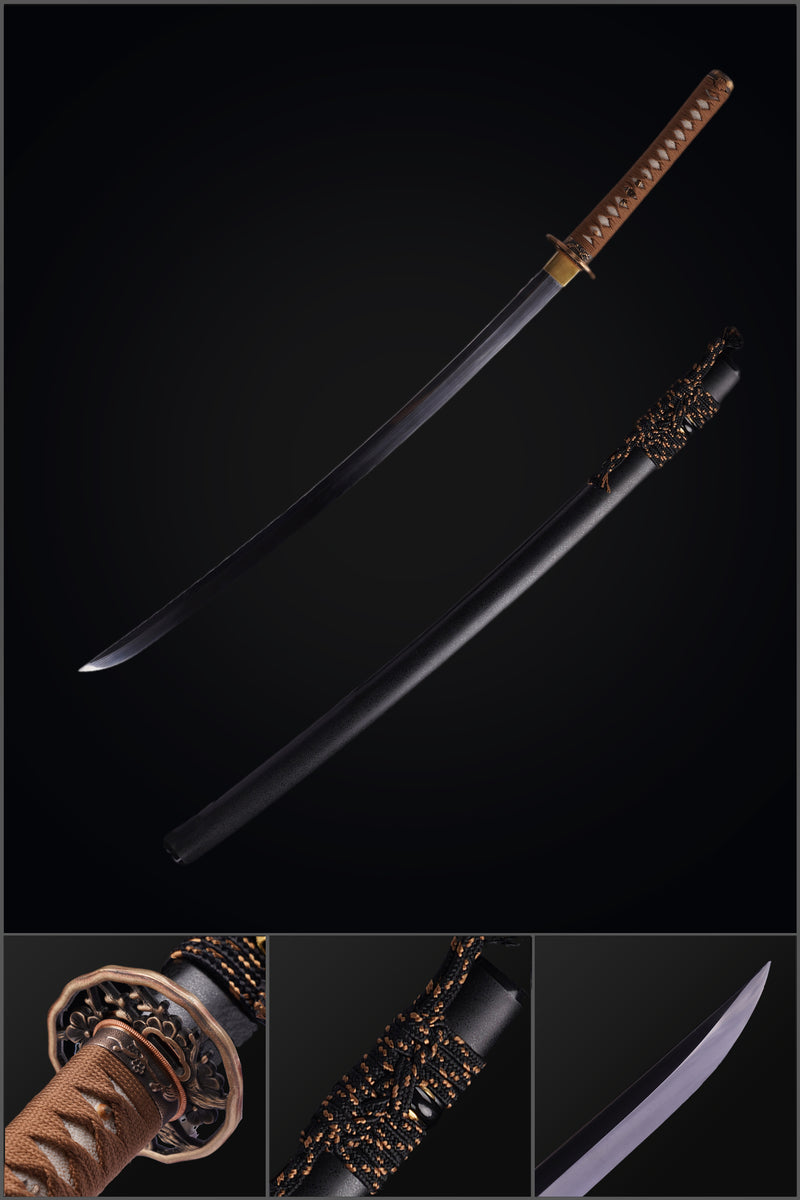 Hand Forged Japanese Samurai Katana Sword High Manganese Steel Oil ...