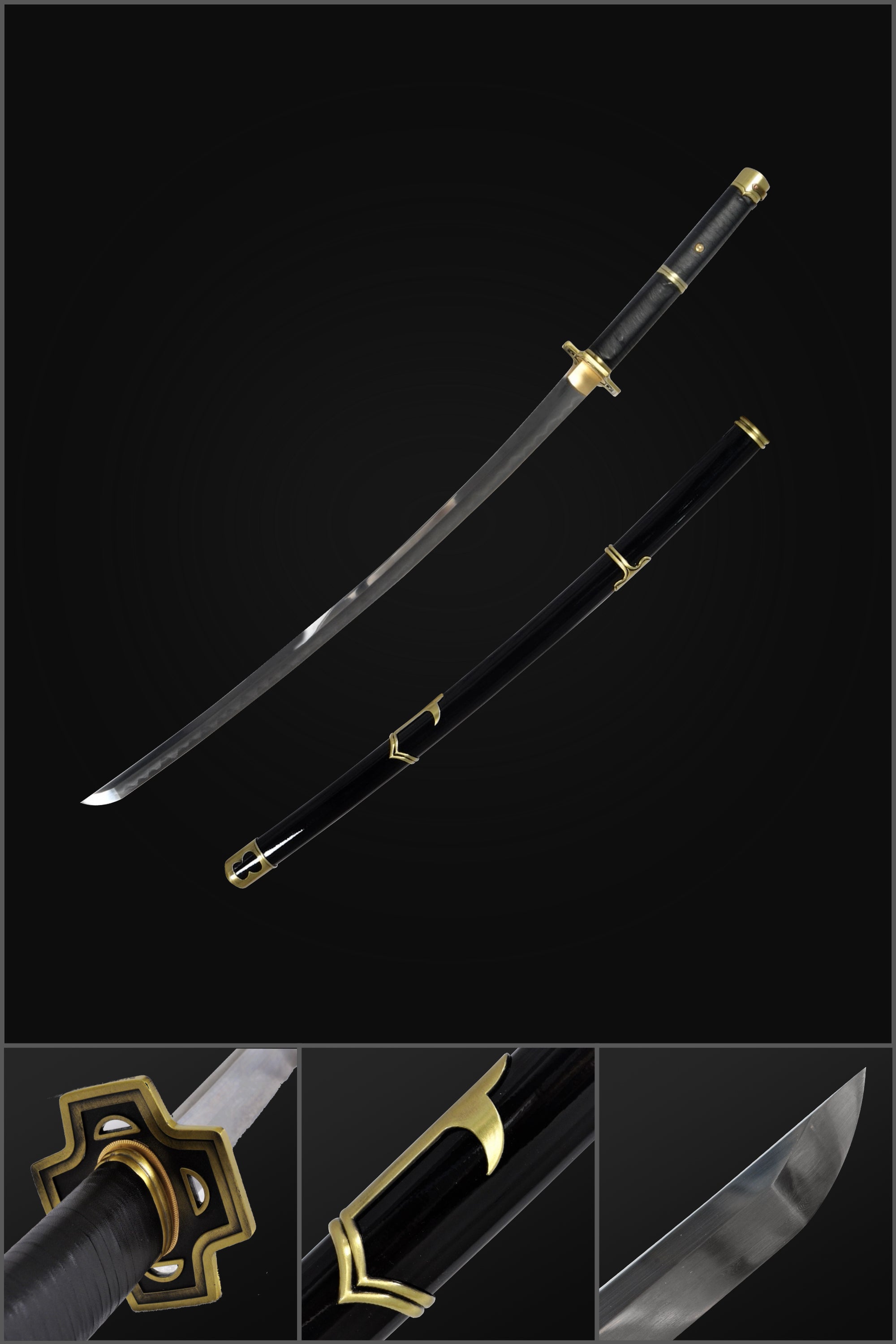 Hand Forged Anime One Piece Roronoa Zoro's Yubashiri Sword Gyaku-Kobuse ...