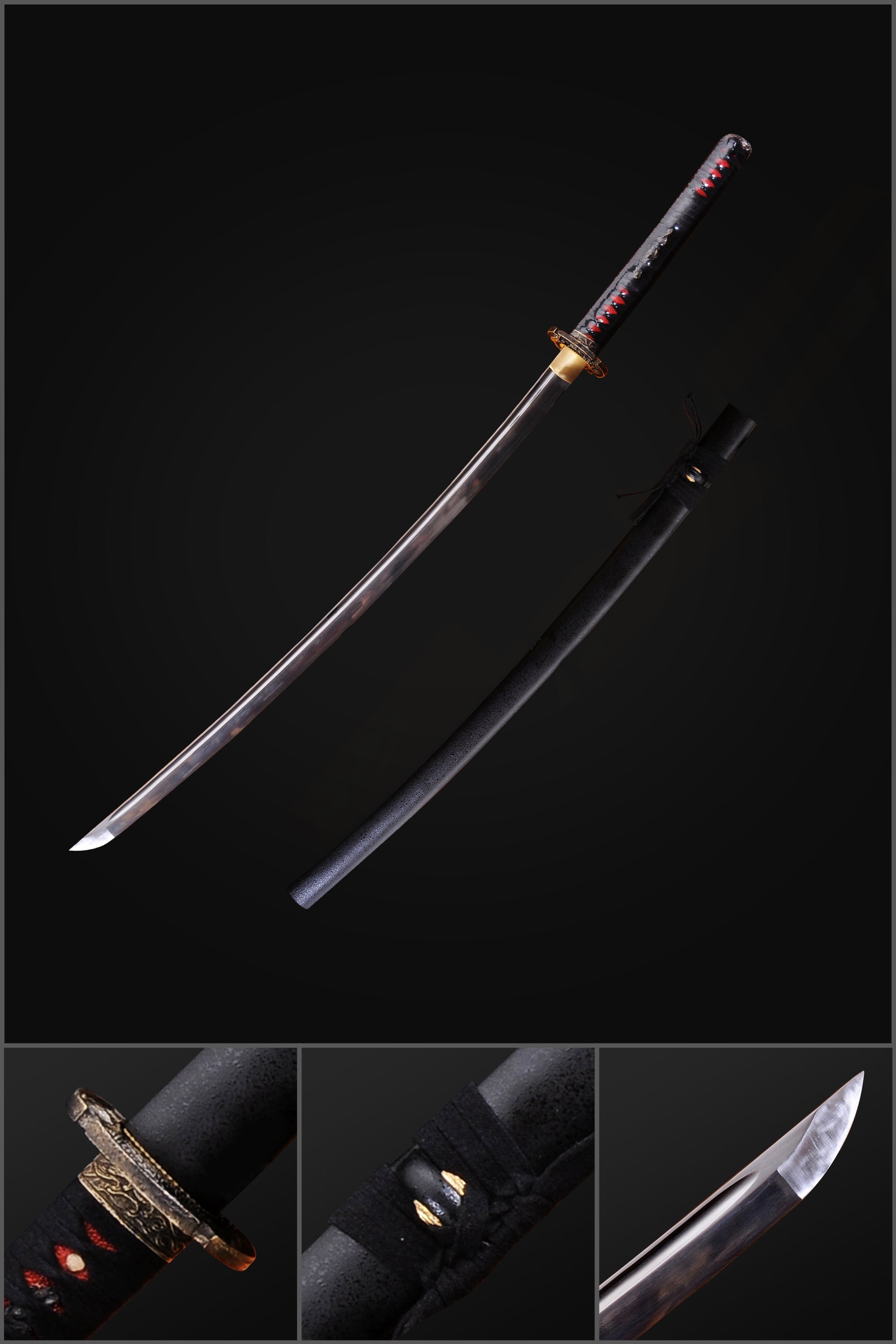 Hand Forged Japanese Daisho Sword Katana+Wakizashi Folded Steel Damasc ...
