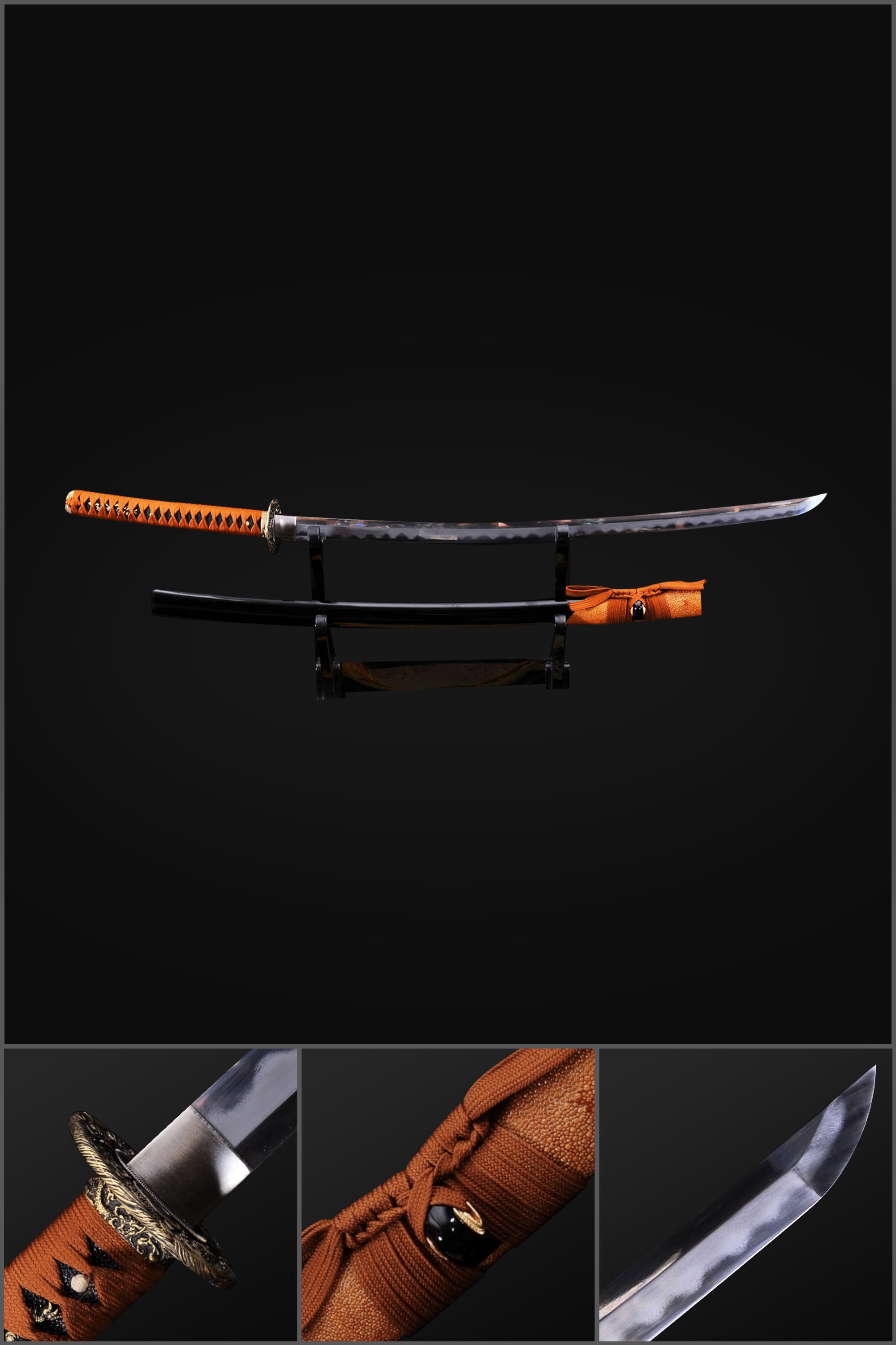 Hand Forged Japanese Samurai Katana Sword Shihozume Structure 1095 ...